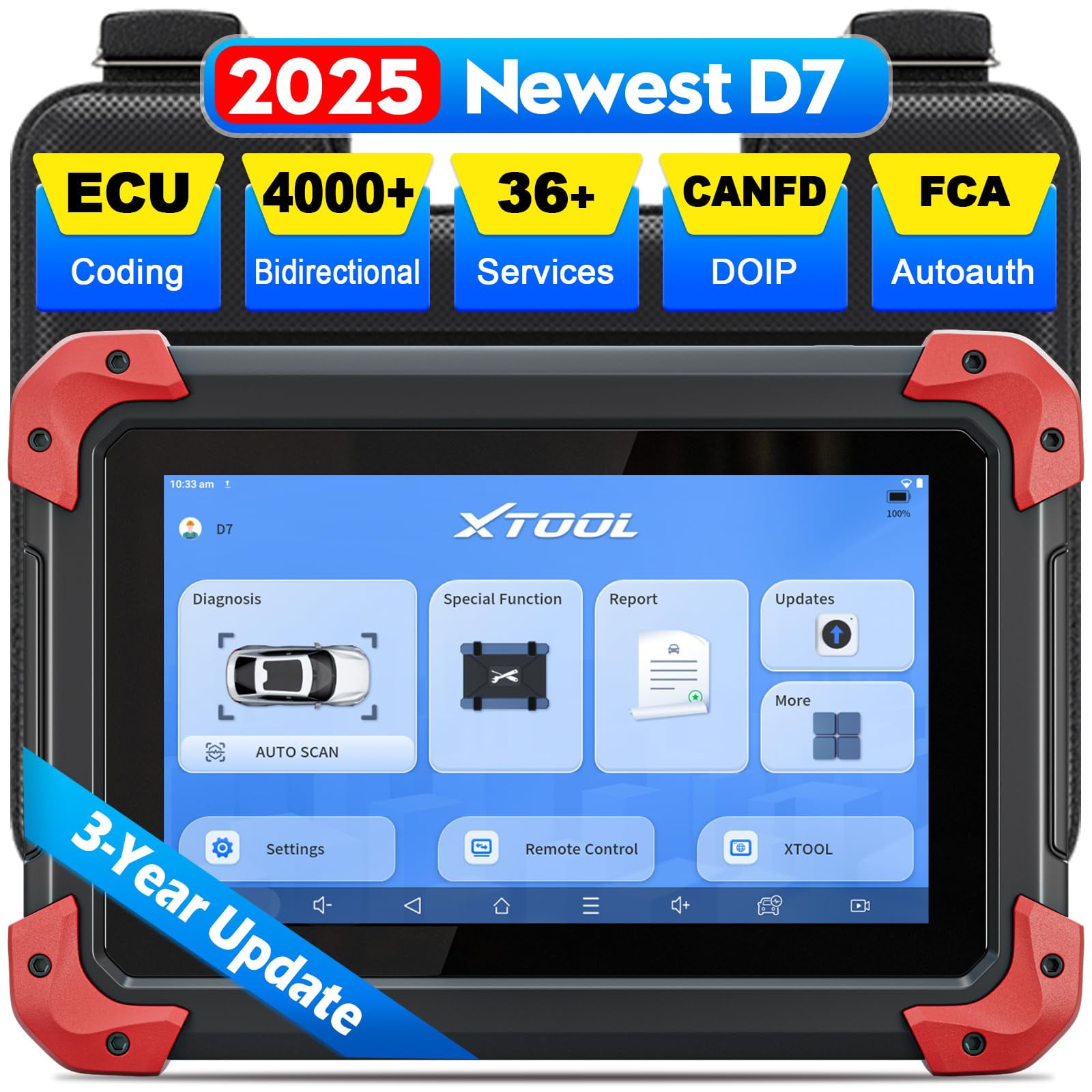 XTOOL D7 OBD2 Scanner Bidirectional Scan Tool, 2025 Scanner for Car ...