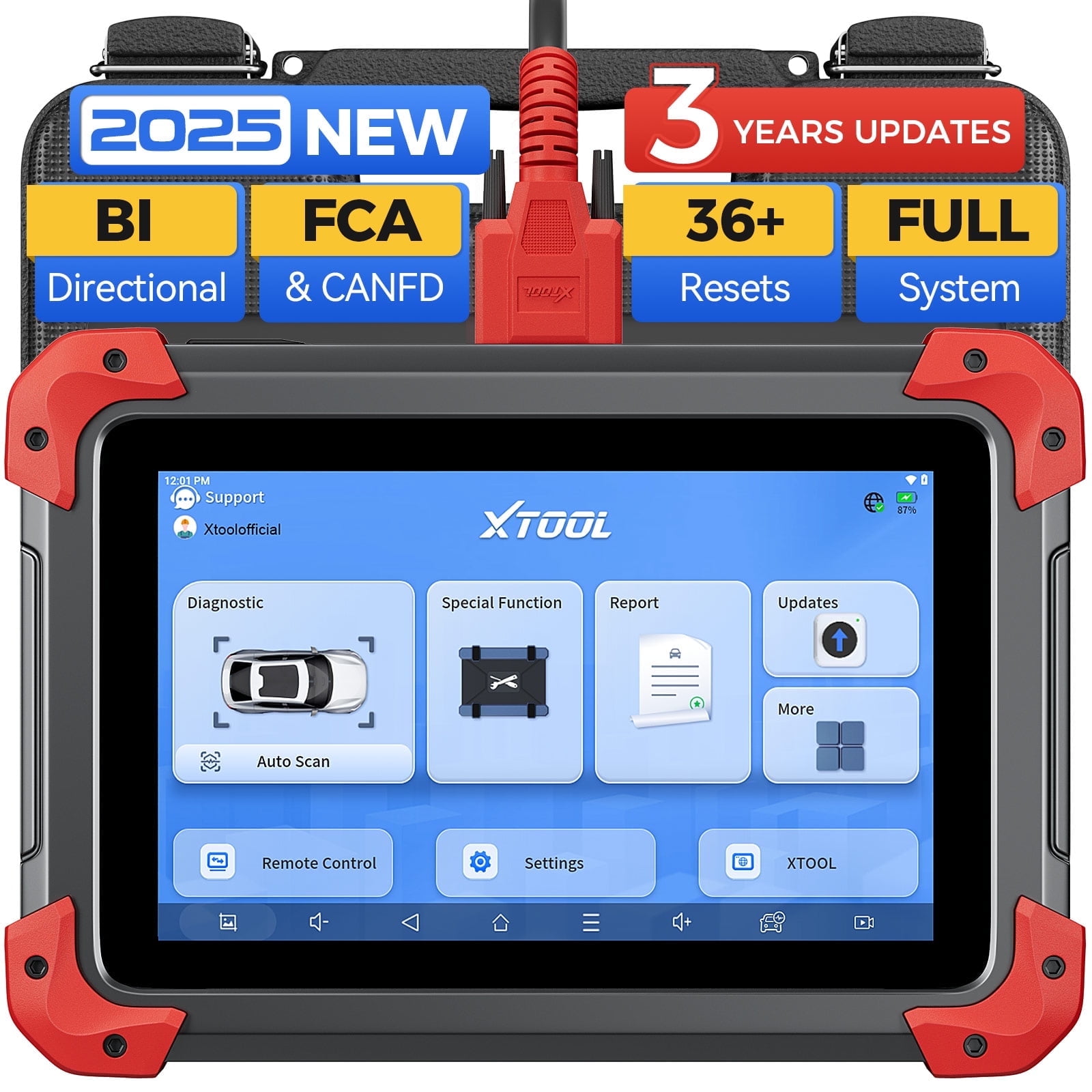 XTOOL D7 Digital Auto Diagnostic Scan Tool, Bi-Directional Car Scanner ...