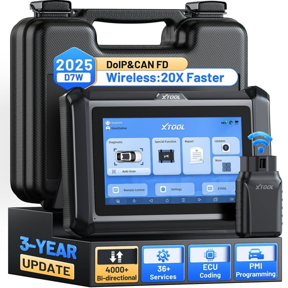 XTOOL D7W Wireless Ver. of D7/D7S, Bidirectional Scan Tool with 3-Year ...