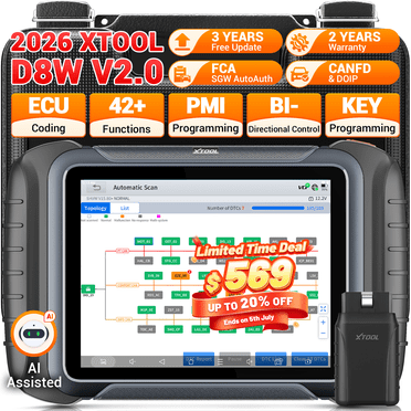 XTOOL D7W Bidirectional Scan Tool Bluetooth OBD2 Scanner Diagnostic ...