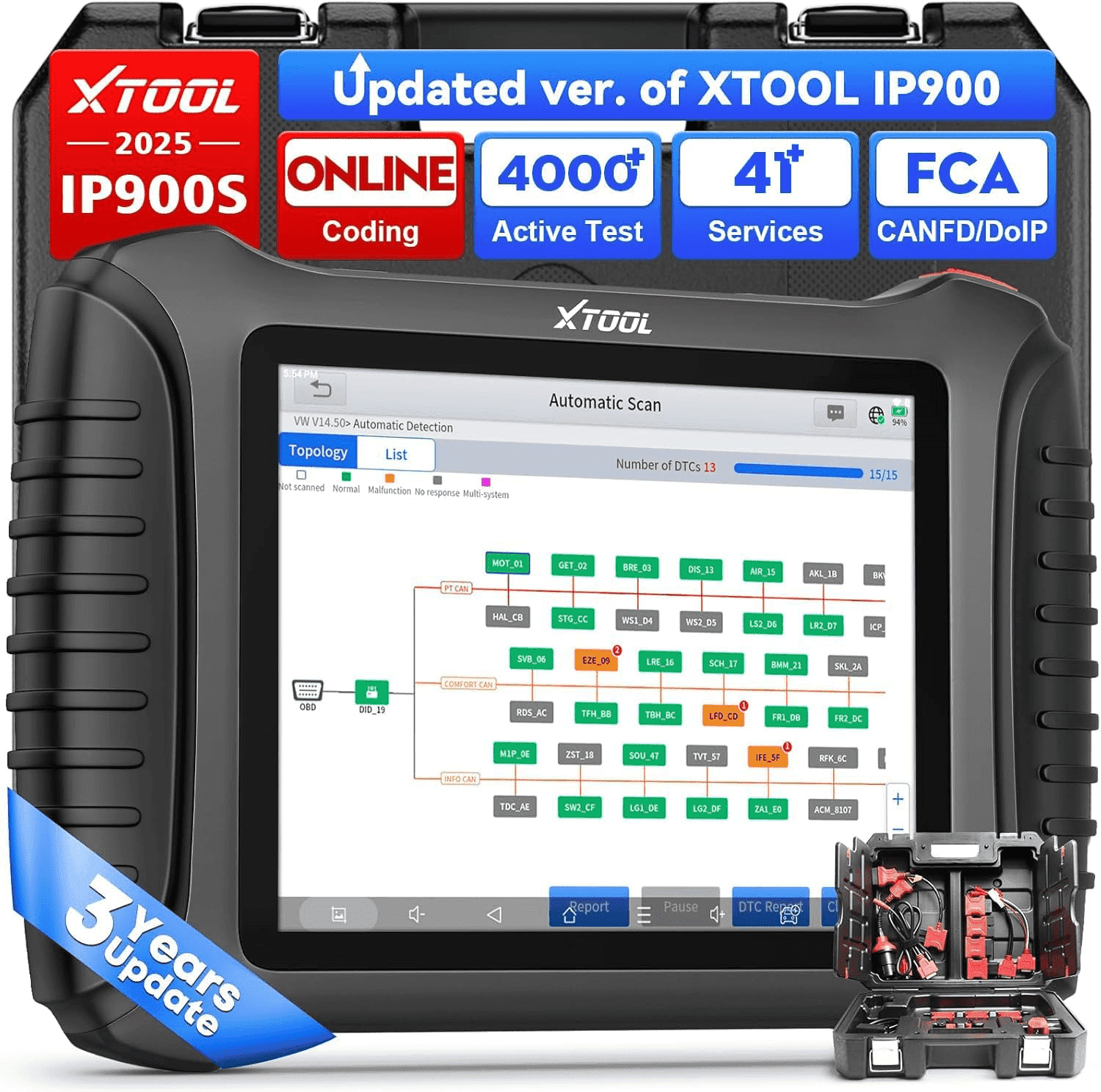 XTOOL IP900S All System OBD2 Scanner Diagnostic Tool Bidirectional Scan ...