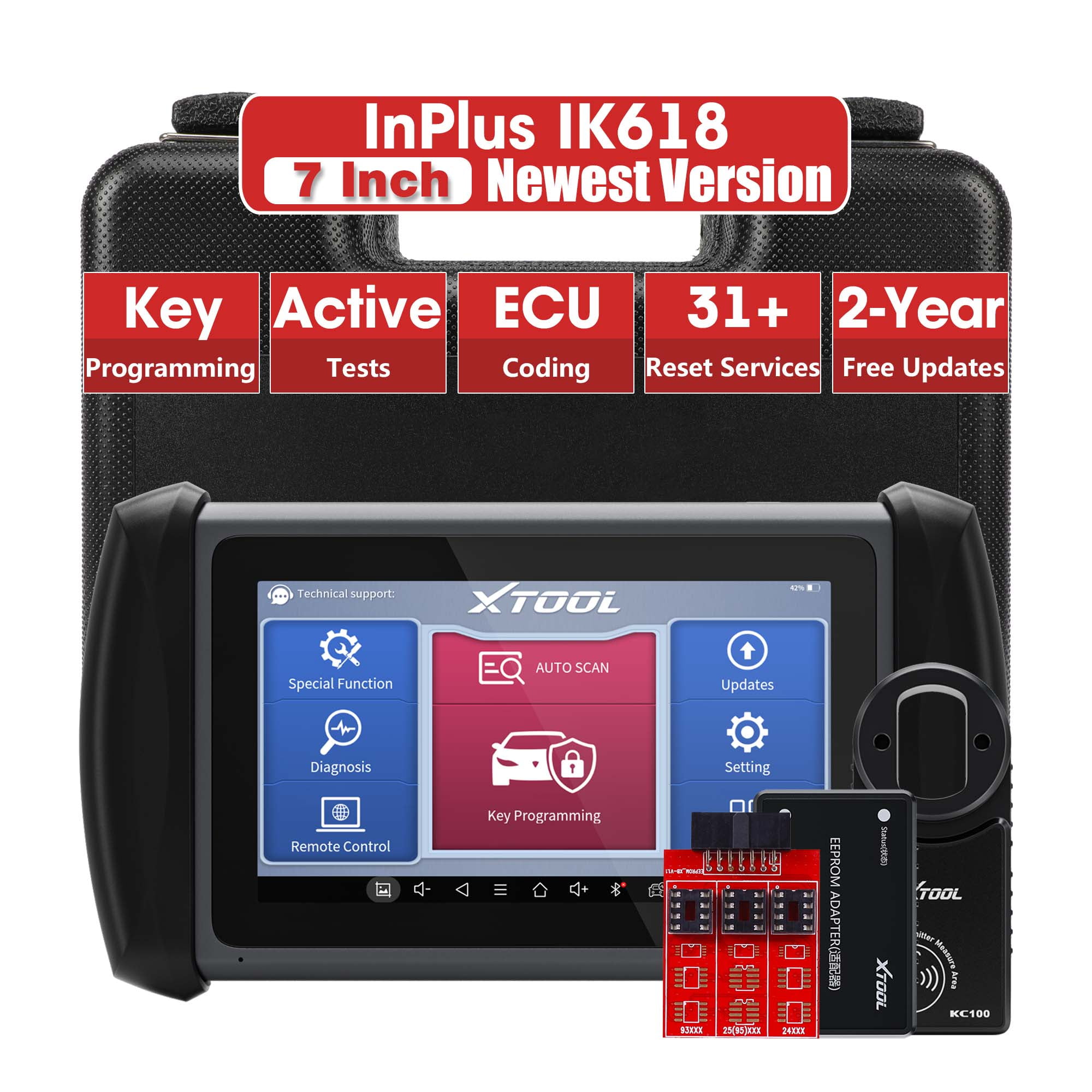 XTOOL InPlus IK618 Automotive Key Fob Programmer, Diagnostic Bi ...