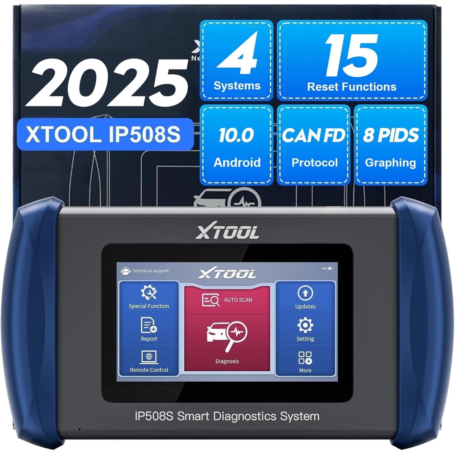 XTOOL InPlus IP508S, 5-System OBD2 Car Scanner, Vehicle Diagnostic Tool ...