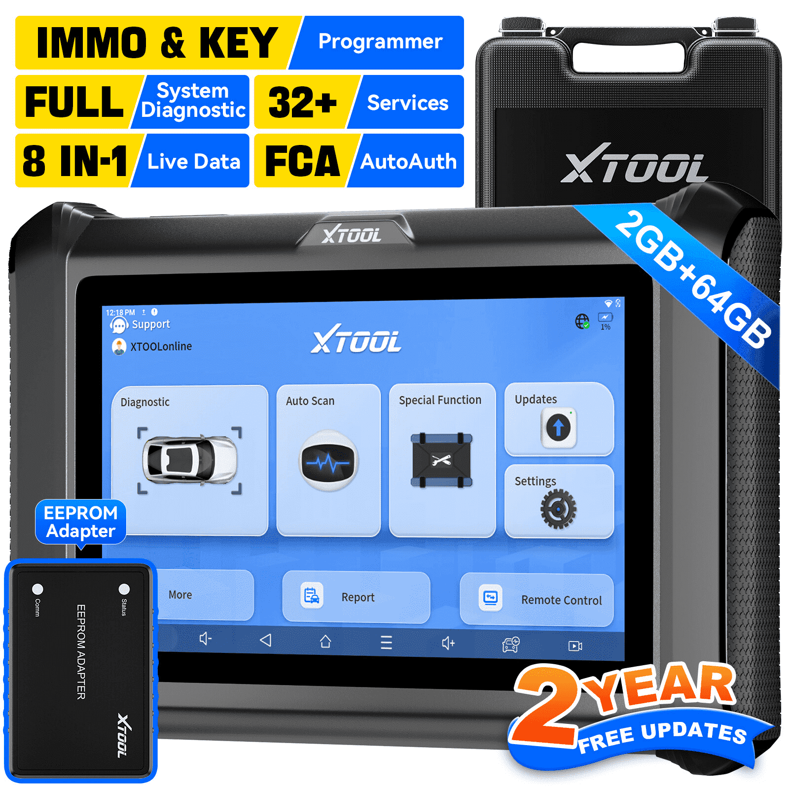 XTOOL X100 Pads Automotive OBD2 Scanner Full System Diagnostic Scan ...