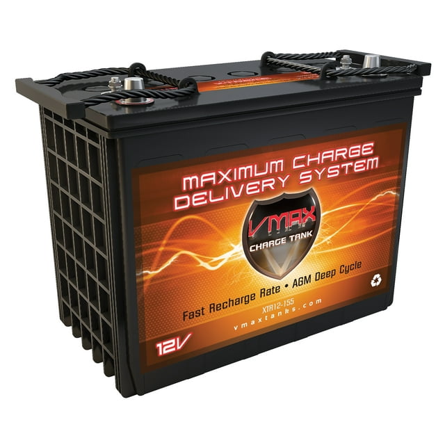 XTR12-155 12V VMAX 155AH AGM Battery Replaces Duracell Golf Battery ...