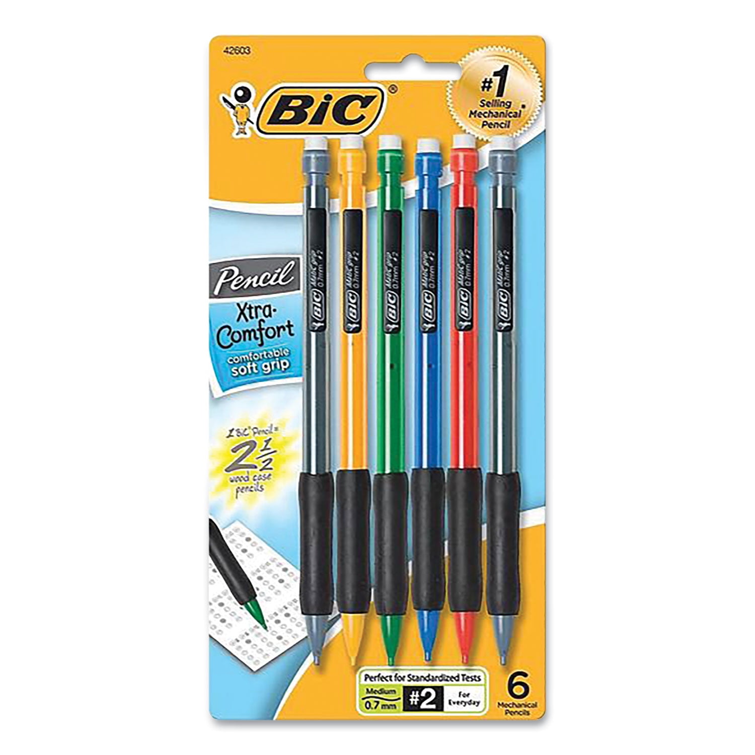 XTRA-COMFORT MECHANICAL PENCIL, 0.7 MM, HB (#2), BLACK LEAD, ASSORTED ...