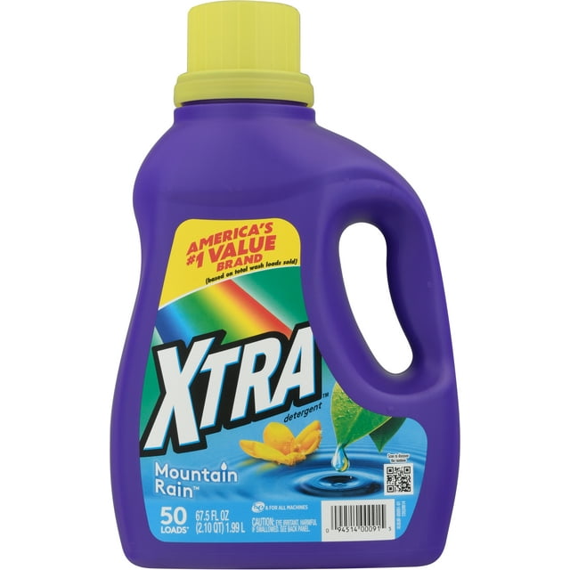 XTRA Mountain Rain, 50 Loads Liquid Laundry Detergent, 67.5 Fl oz ...