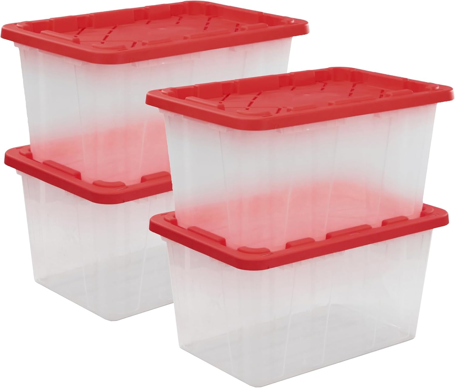XTRA TALL 27-Gallon Heavy Duty Clear Storage Container & Snap-Tight Lid ...