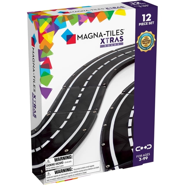 XTRAS: Roads 12 Piece Magnetic Construction Set, The ORIGINAL Magnetic ...