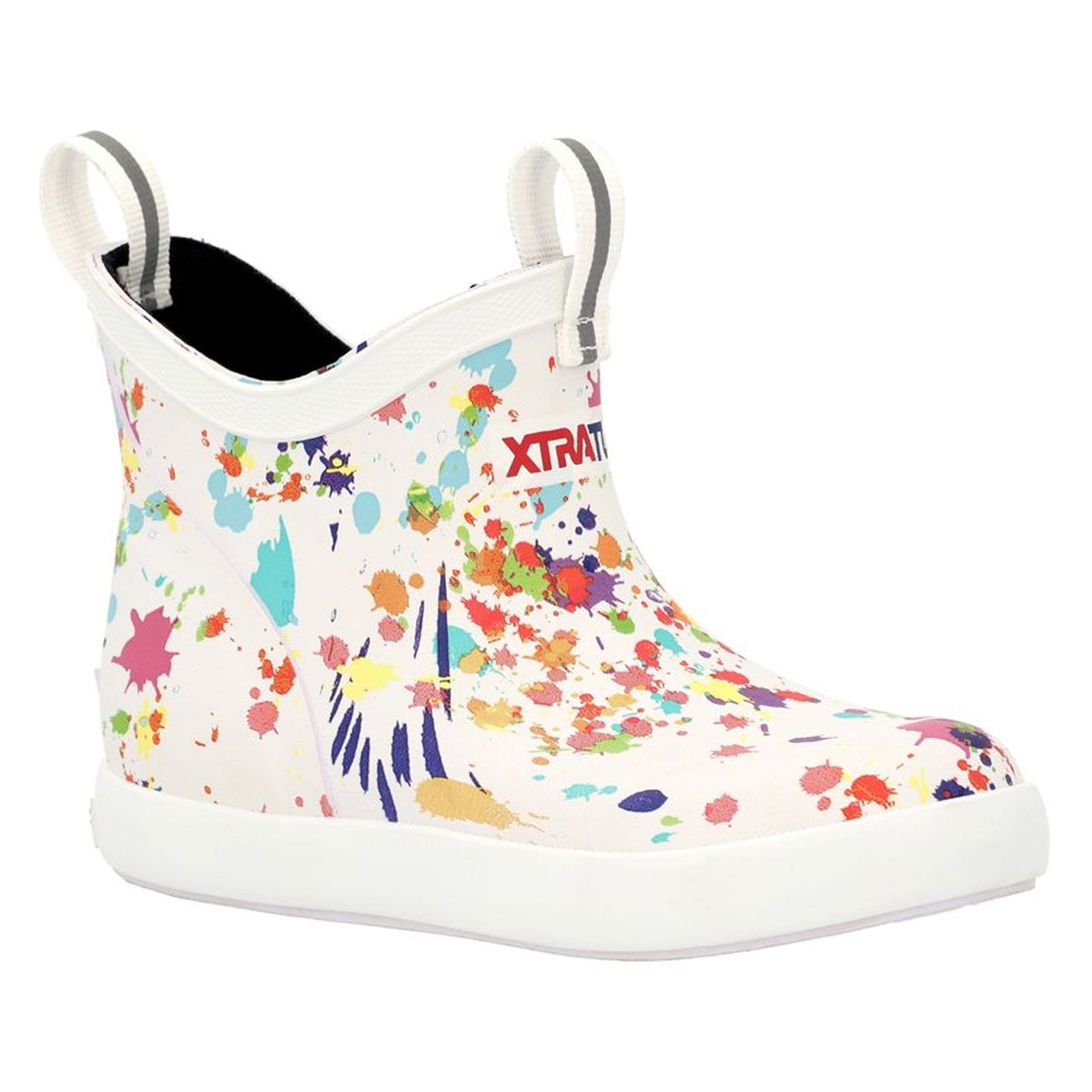 XTRATUF Big Kids 4in ADB Paint Splatter Ankle Deck Boots, Size: 3 ...