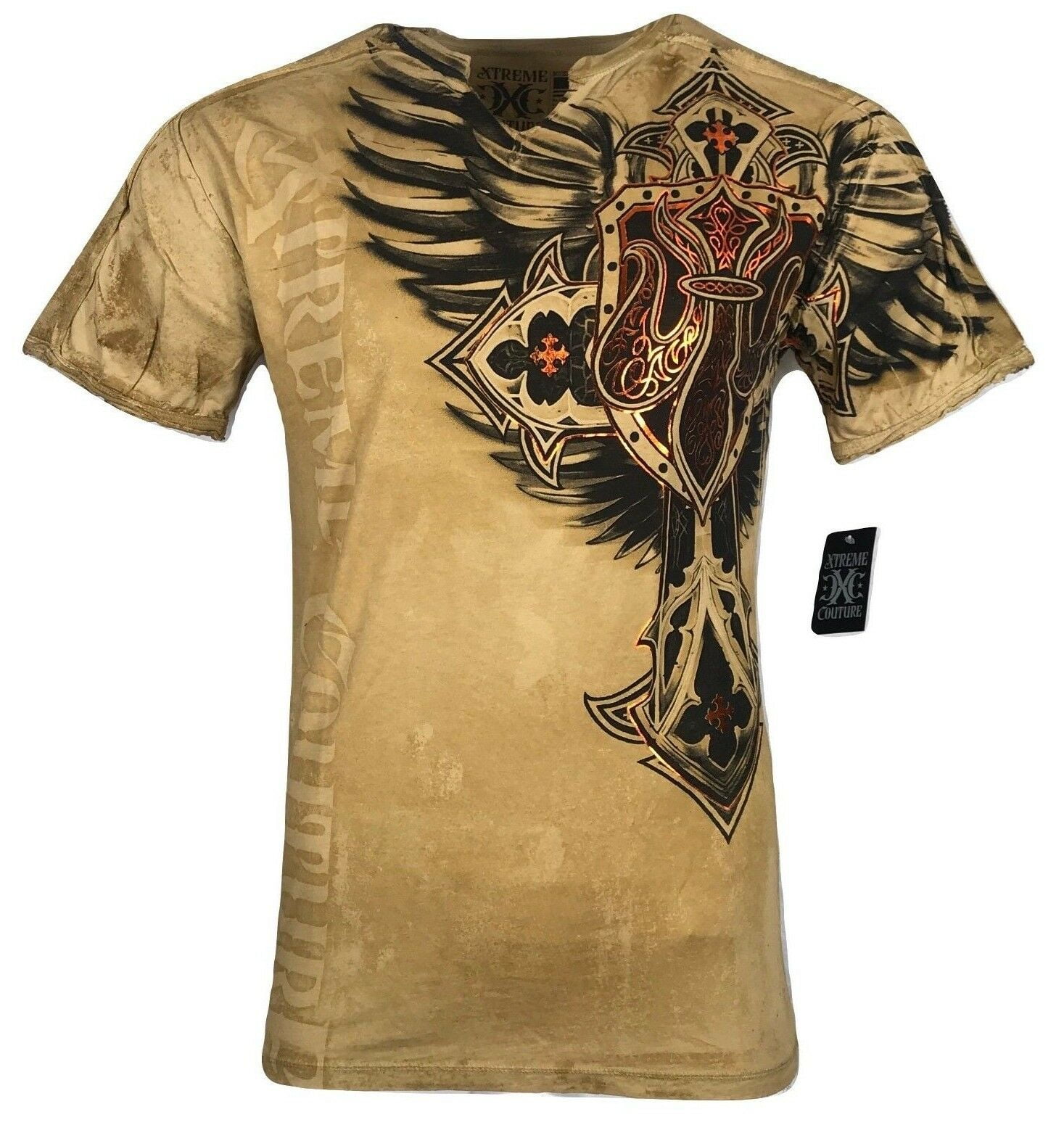 XTREME COUTURE by AFFLICTION Men T-Shirt LOCKDOWN Tattoo Biker ...