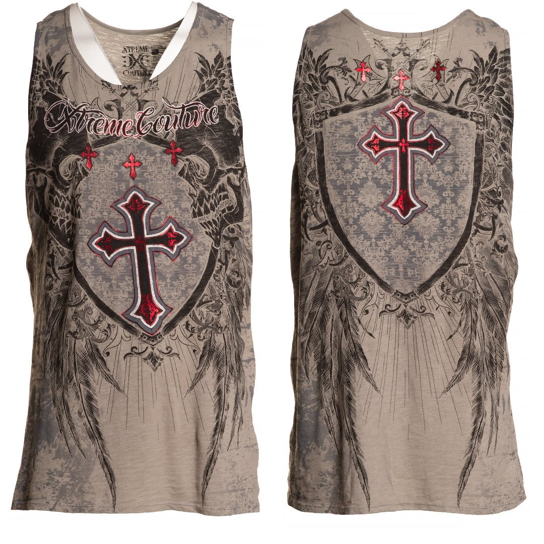 XTREME COUTURE by AFFLICTION Men's Tank PROVOKE Biker MMA - Walmart ...