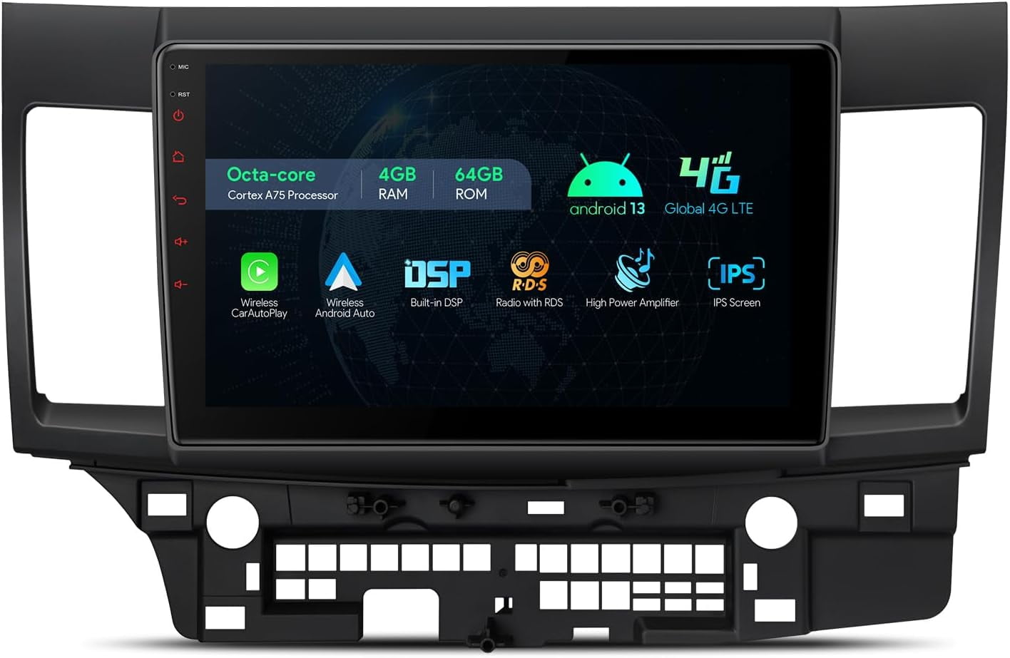 XTRONS Car Stereo for Mitsubishi Lancer, Android 13 Octa Core 4GB RAM 64GB ROM Car Radio, 10.1 ...