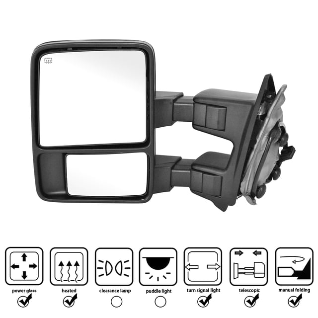 XTWEEX Towing Mirrors Fit 1999-2007 F-250 F-350 F-450 F-550 Super Duty ...