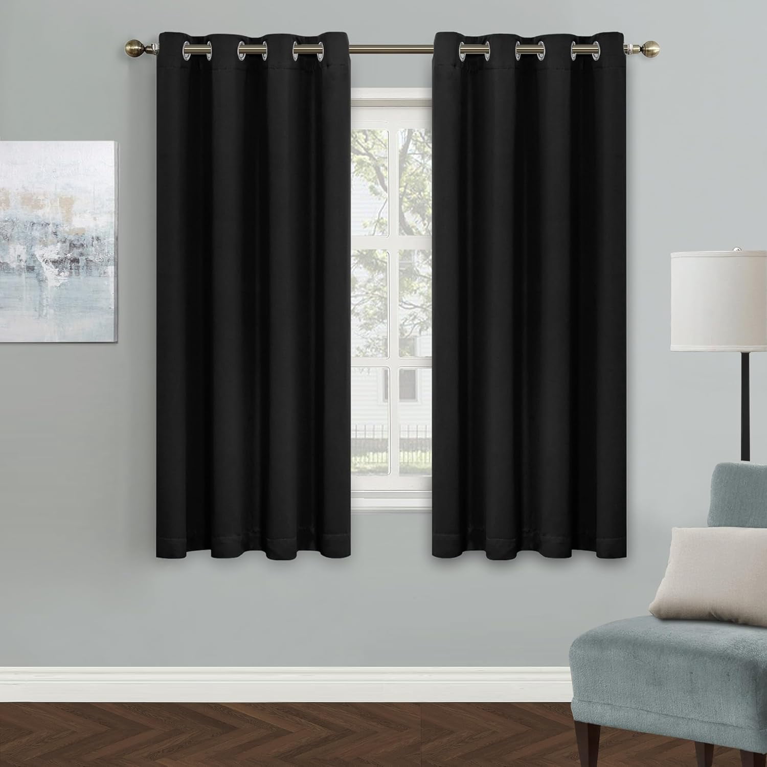 XUANCO-Blackout Curtain for Bedroom, Grommet Room Darkening Curtain ...