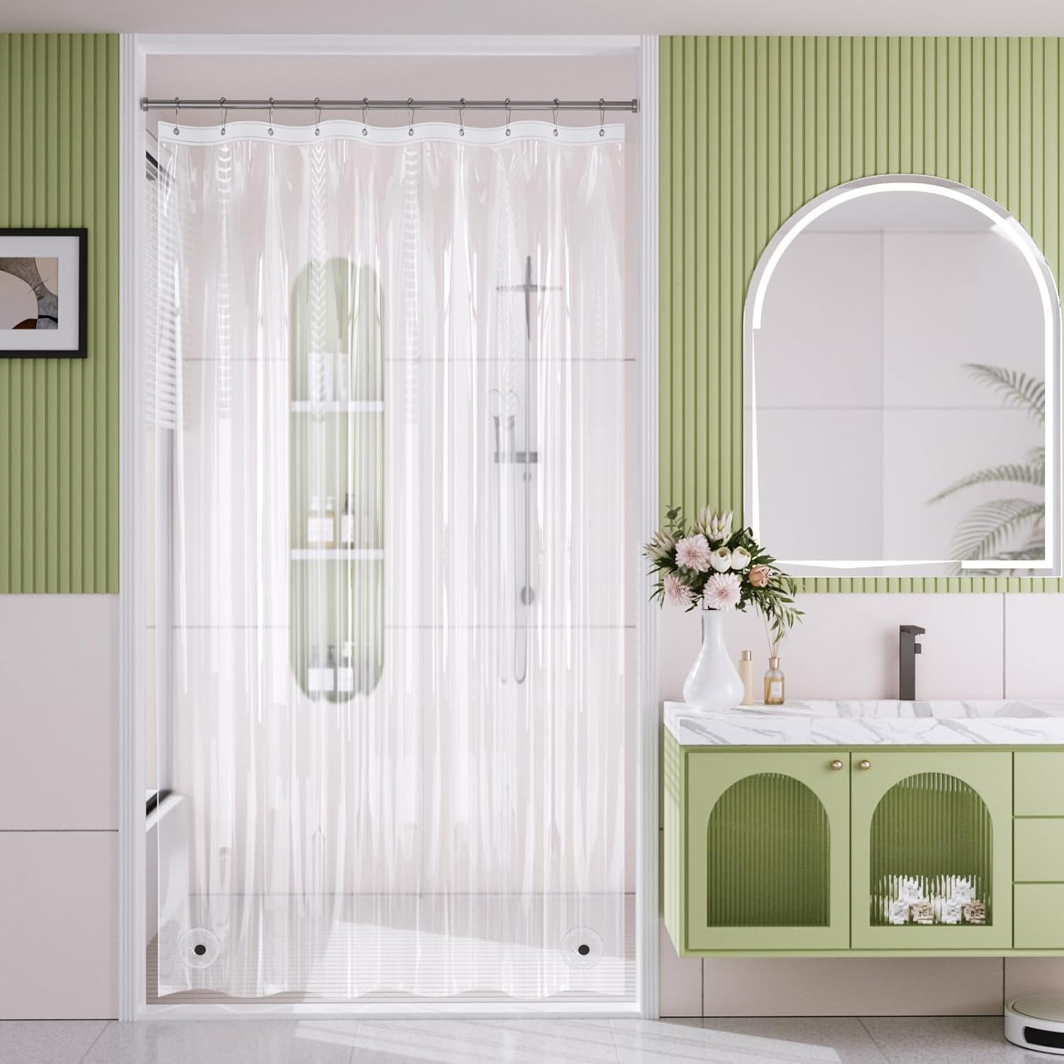 XUANCO-Shower Curtain Liner, 60x72 Clear Shower Curtain Liner ...