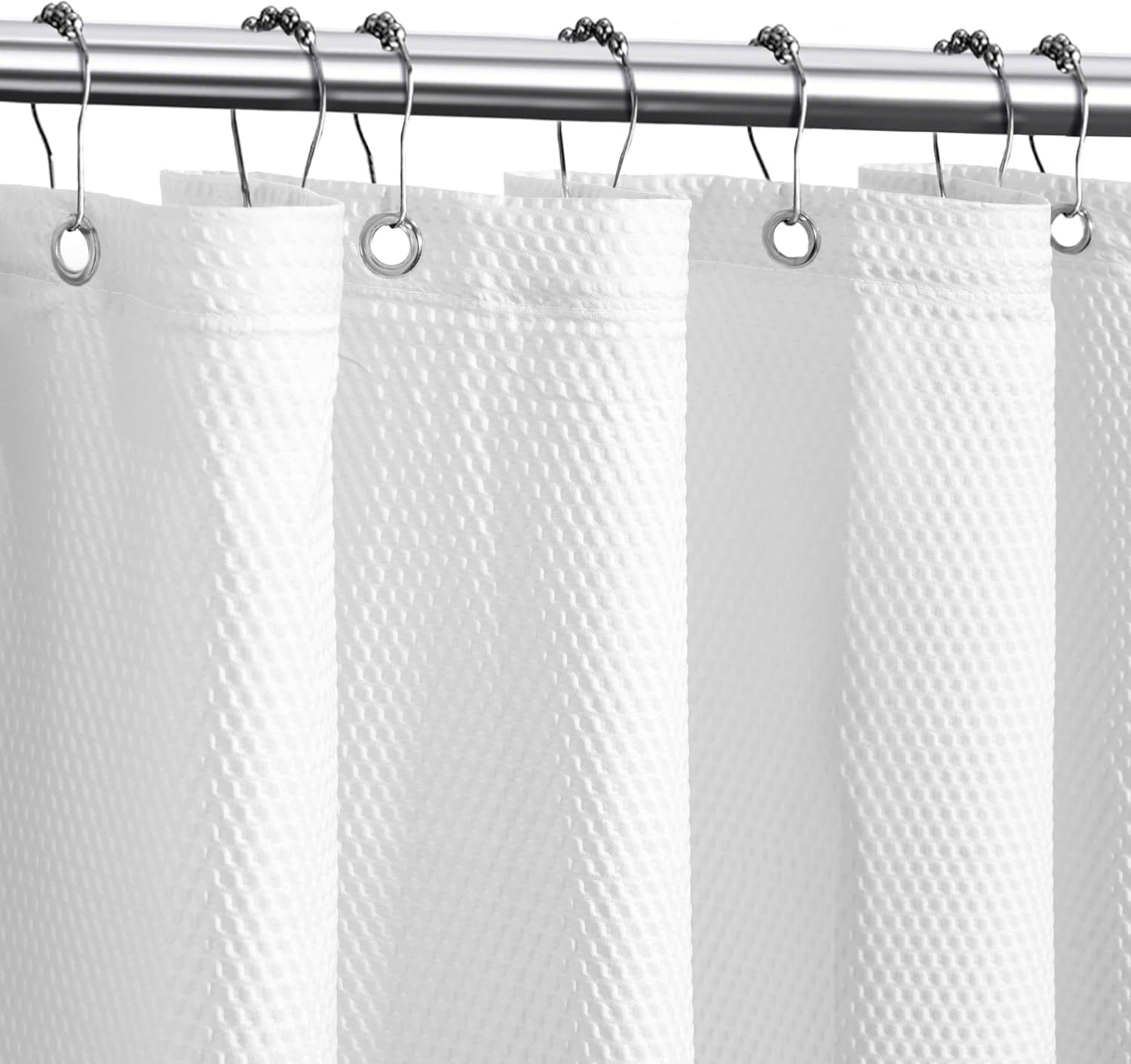 XUANCO-Solid White Cloth Fabric Shower Curtain Liner with 2 Magnets ...