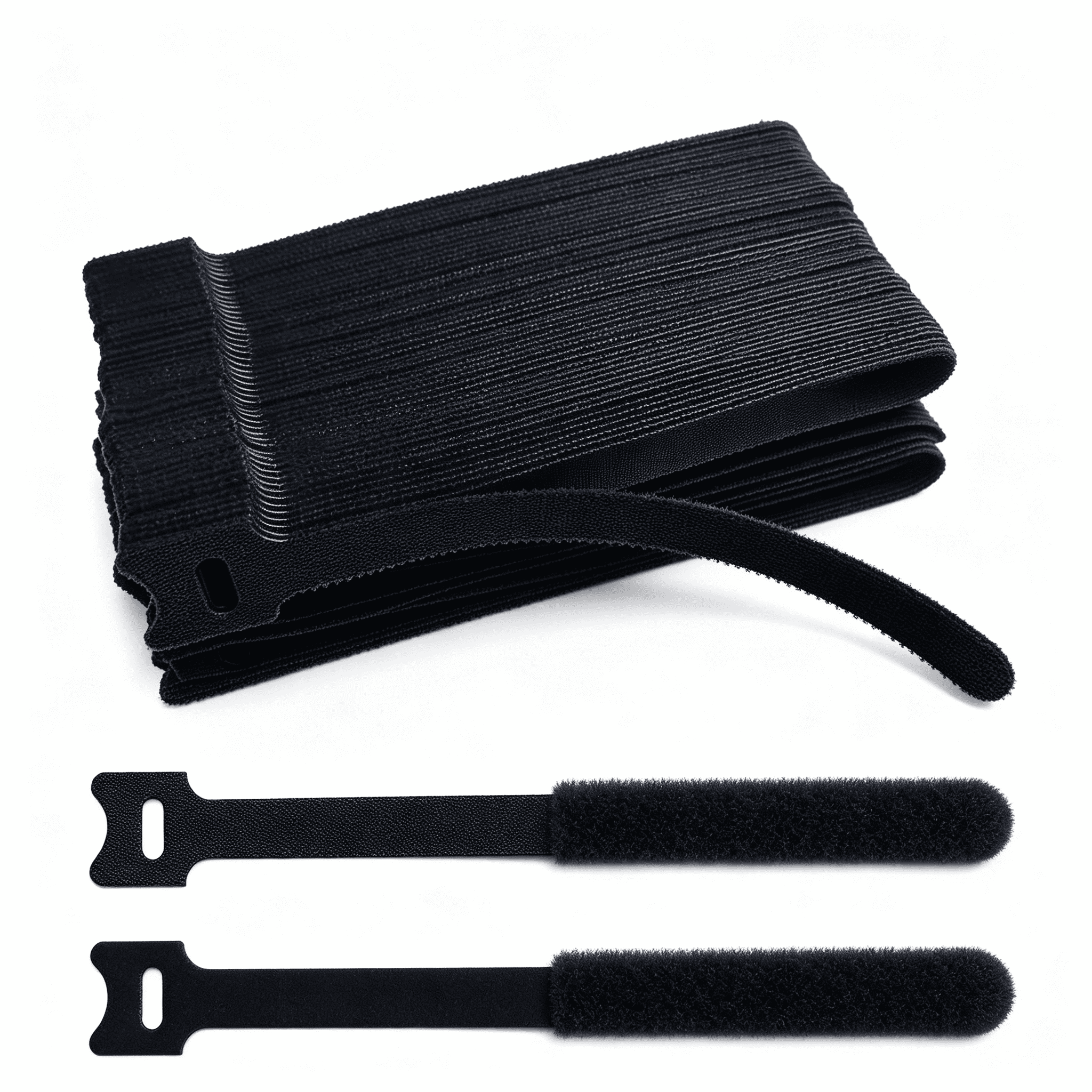 XUBIYM 60Pc 8In Black Reusable Cable Ties,Multi-Purpose Adjustable Cord ...