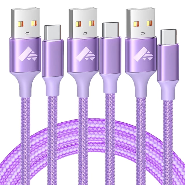 XUDUO USB C Cable, [3 Pack 10FT] USB C Charger Cord Nylon Braided 3A ...