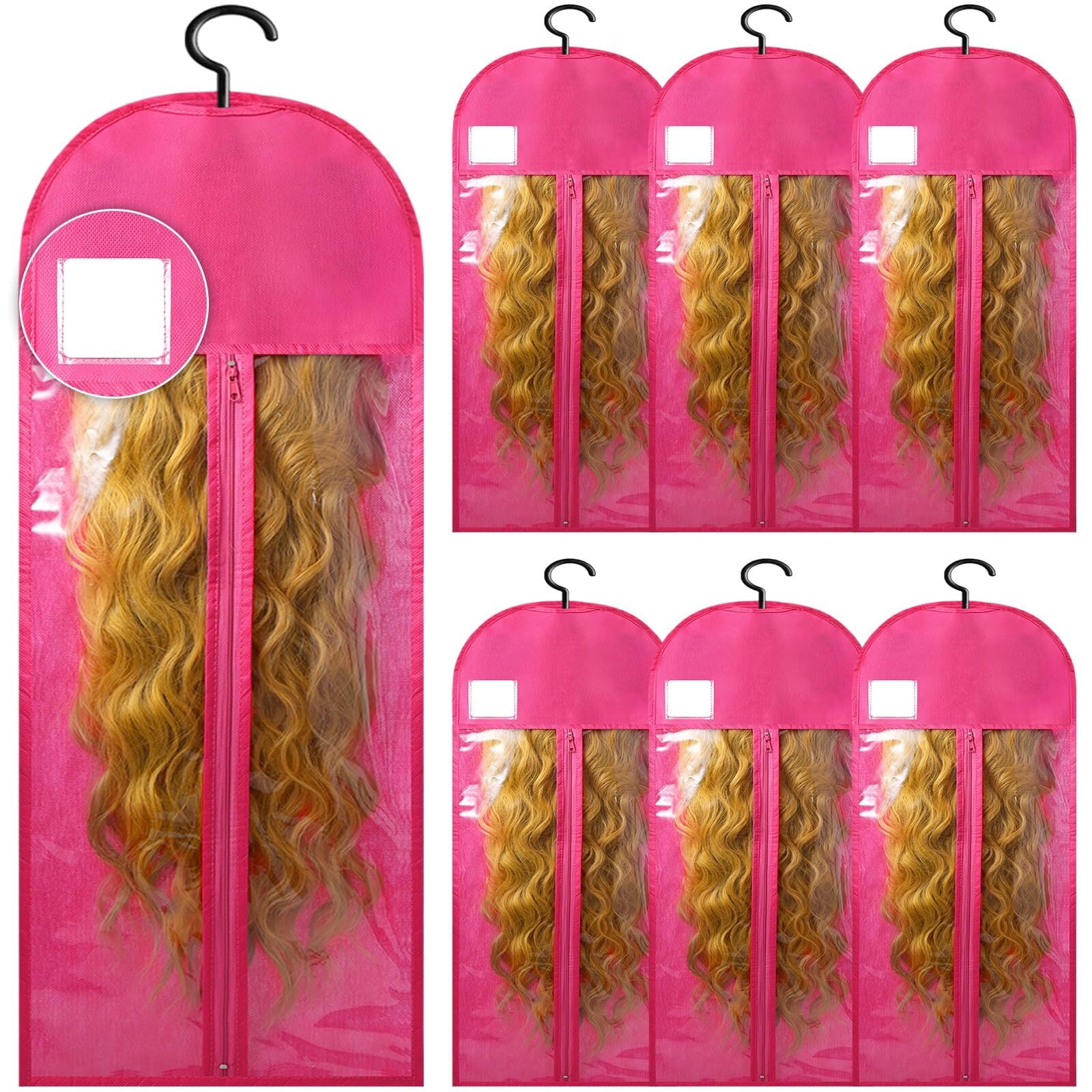 XUDane Extra-long wig storage bag with hook, suitable for storing ...