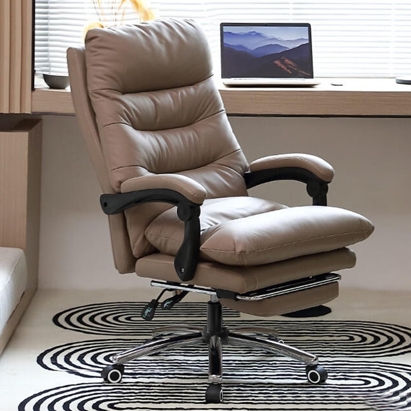 XUEGW Comfortable Office Chair High Back Executive Desk Chair Leather ...