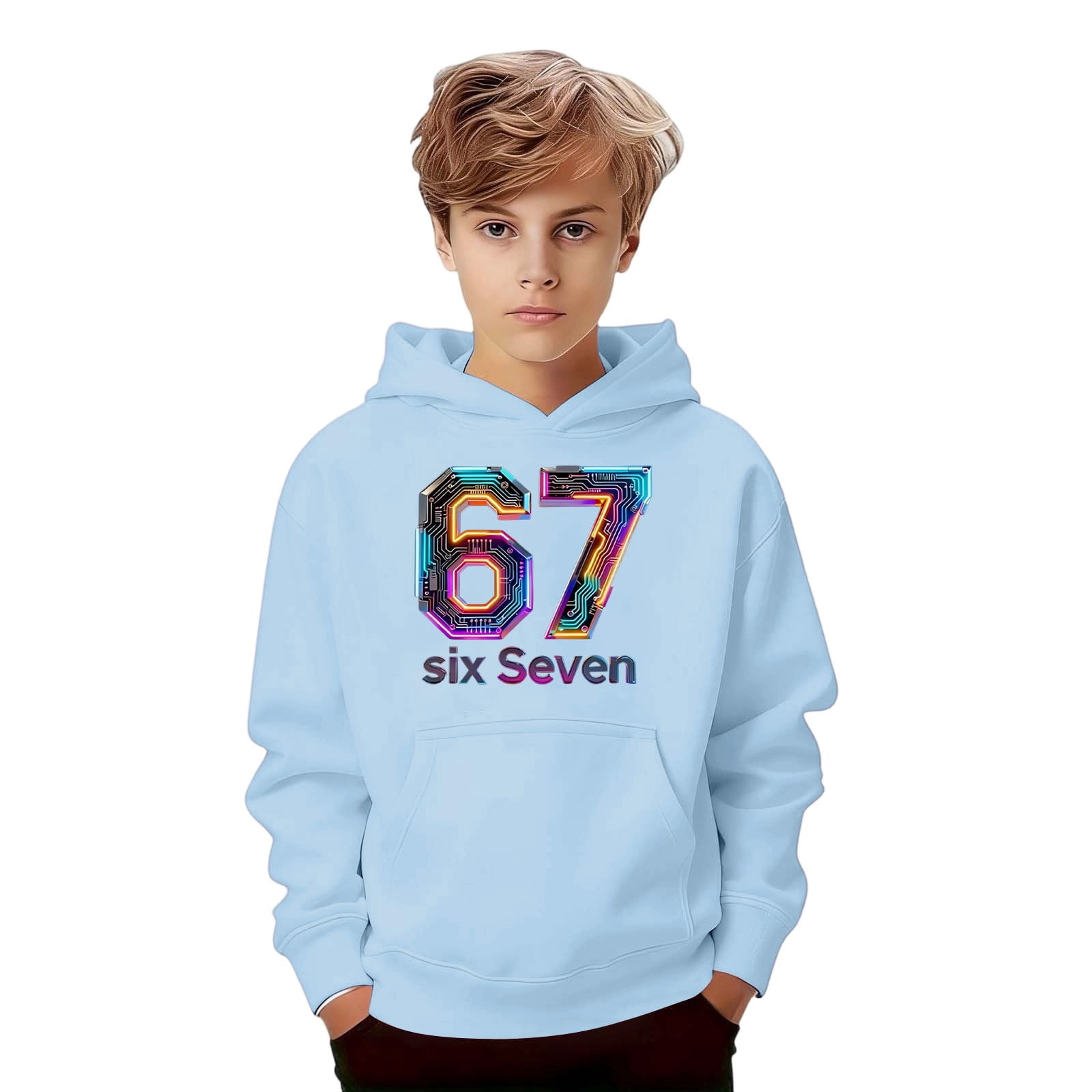 XUELUO Big Hoodies Boys Girls Long Sleeve Six Seven Circuit Graphic ...