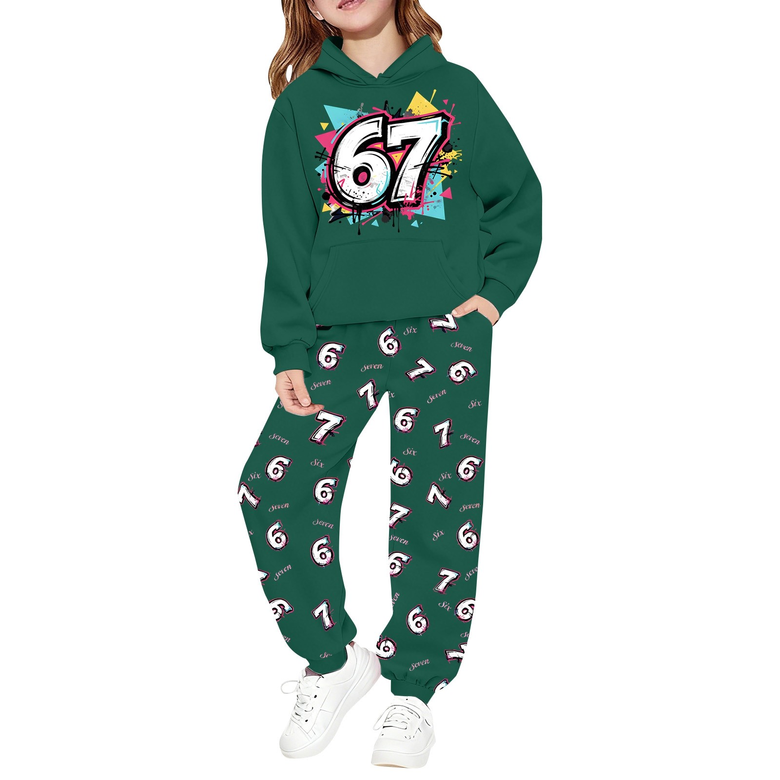 XUELUO Little Boys Outfit Set 2 Piece Number 67 Graphic Long Sleeve ...