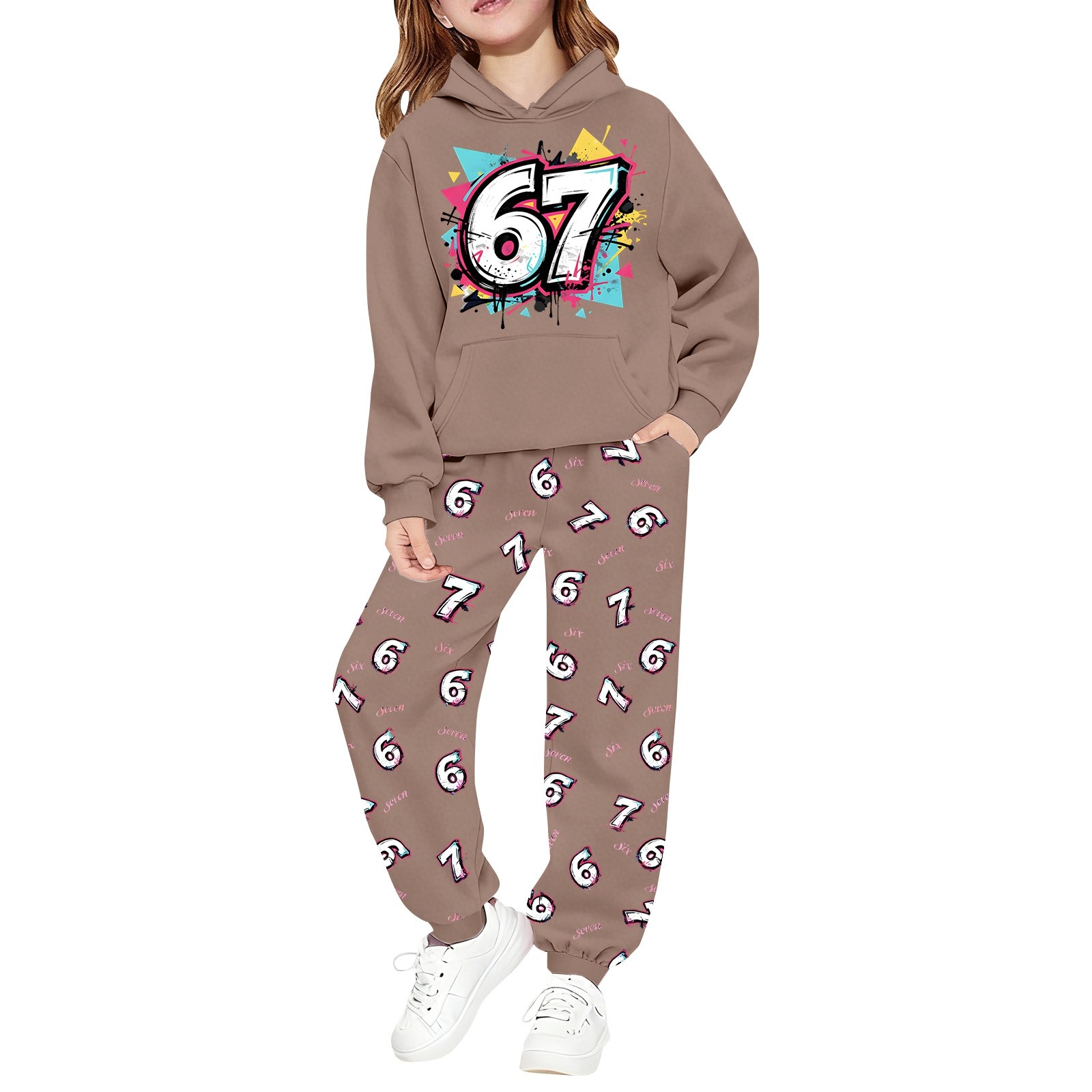 XUELUO Little Boys Outfit Set 2 Piece Number 67 Graphic Long Sleeve ...