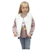 XUELUO Little Girls Vest Solid Color Fuzzy Thick Sleeveless Jackets ...