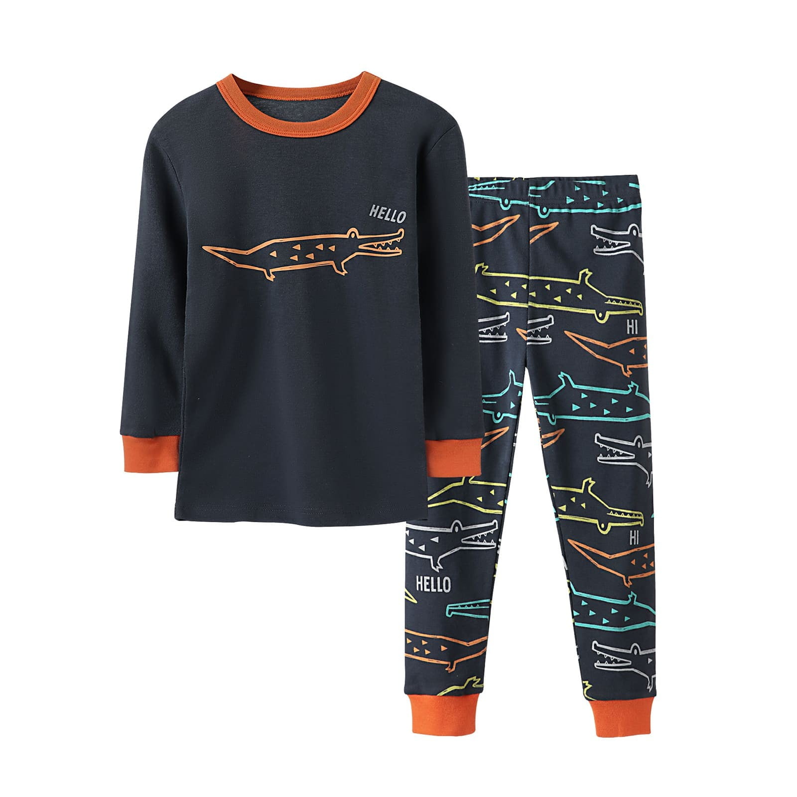 XUELUO Toddler Boys Casual Outfit Sets Kids Baby Girls Pajamas Cartoon Cute Print Long Sleeve ...