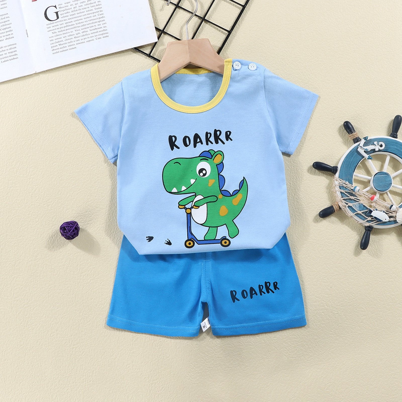 XUELUO Toddler Boys Casual Outfit Sets Summer And Girls Short Sleeved T Shirt Set And Girls ...