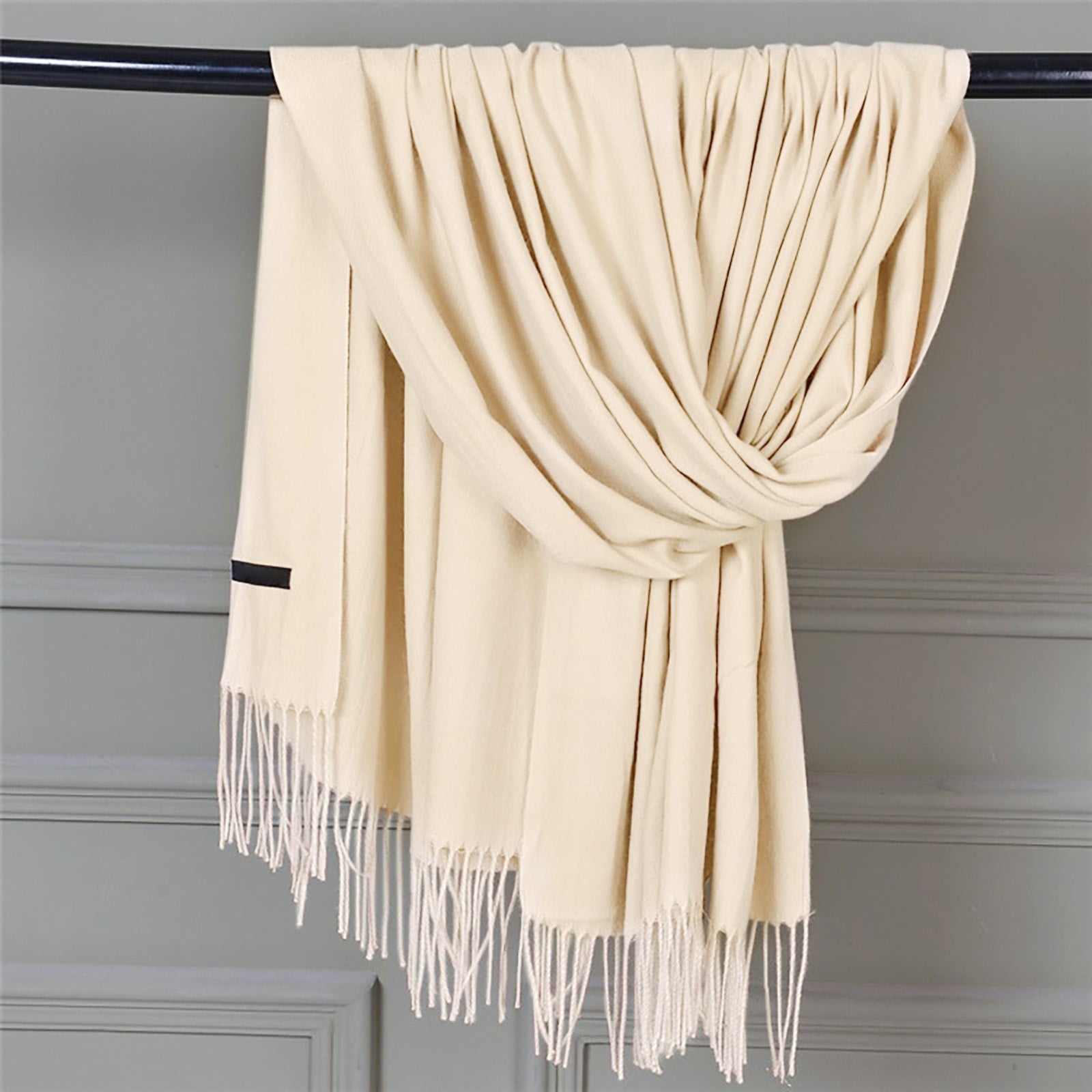 XUEMAO Beige Pashmina Shawls and Wraps, Women Pashmina Scarf Soft Solid ...
