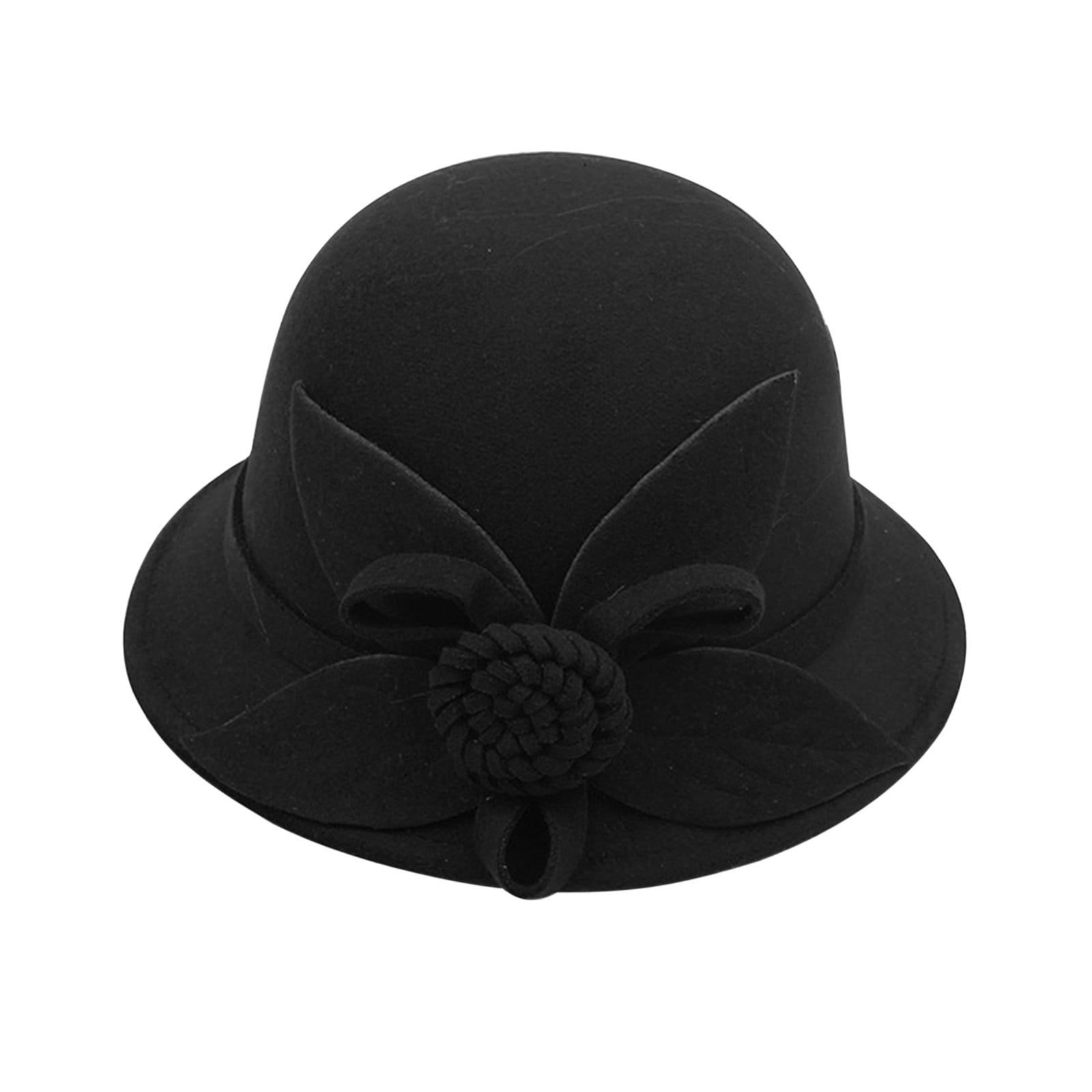 XUEMAO Black Fedora Hats for Women, Women's Autumn and Winter Flowers ...