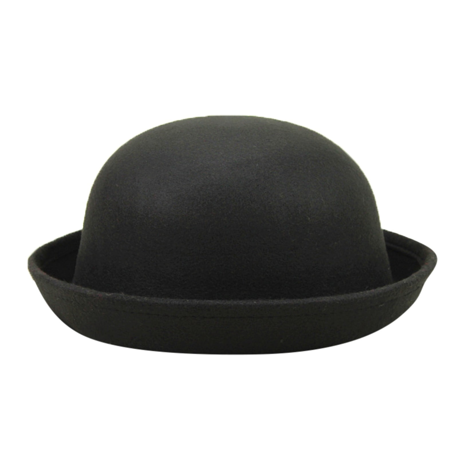 XUEMAO Bowler Hat for Women Elegant Adults Solid Roll Up Brim Panama ...