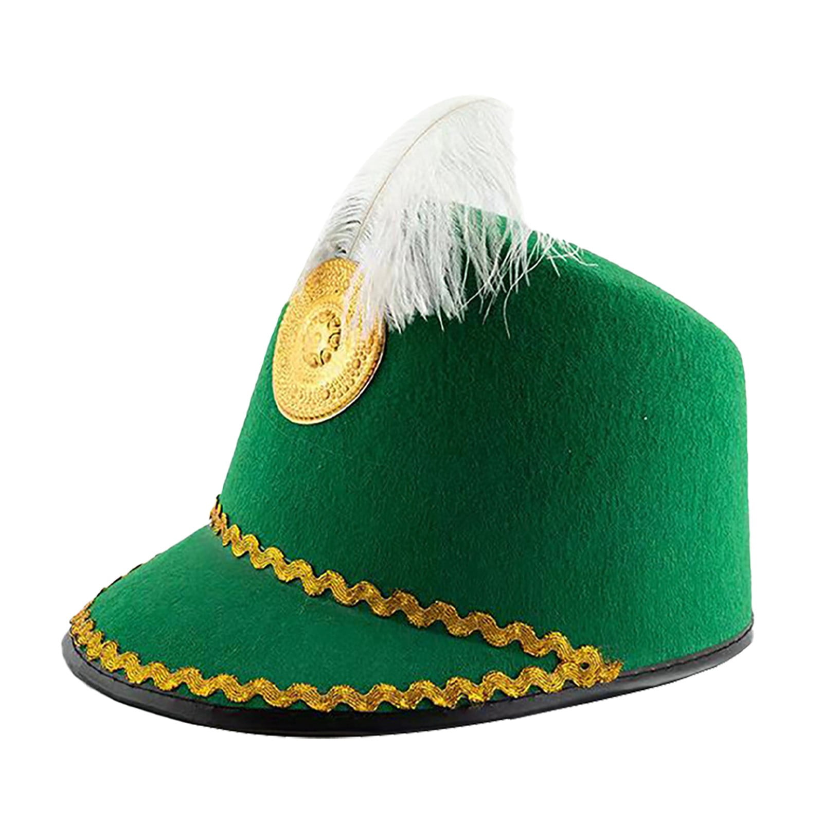 XUEMAO Marching Band Hat With Feather Cos Honor Guard Drum High Top Cap ...