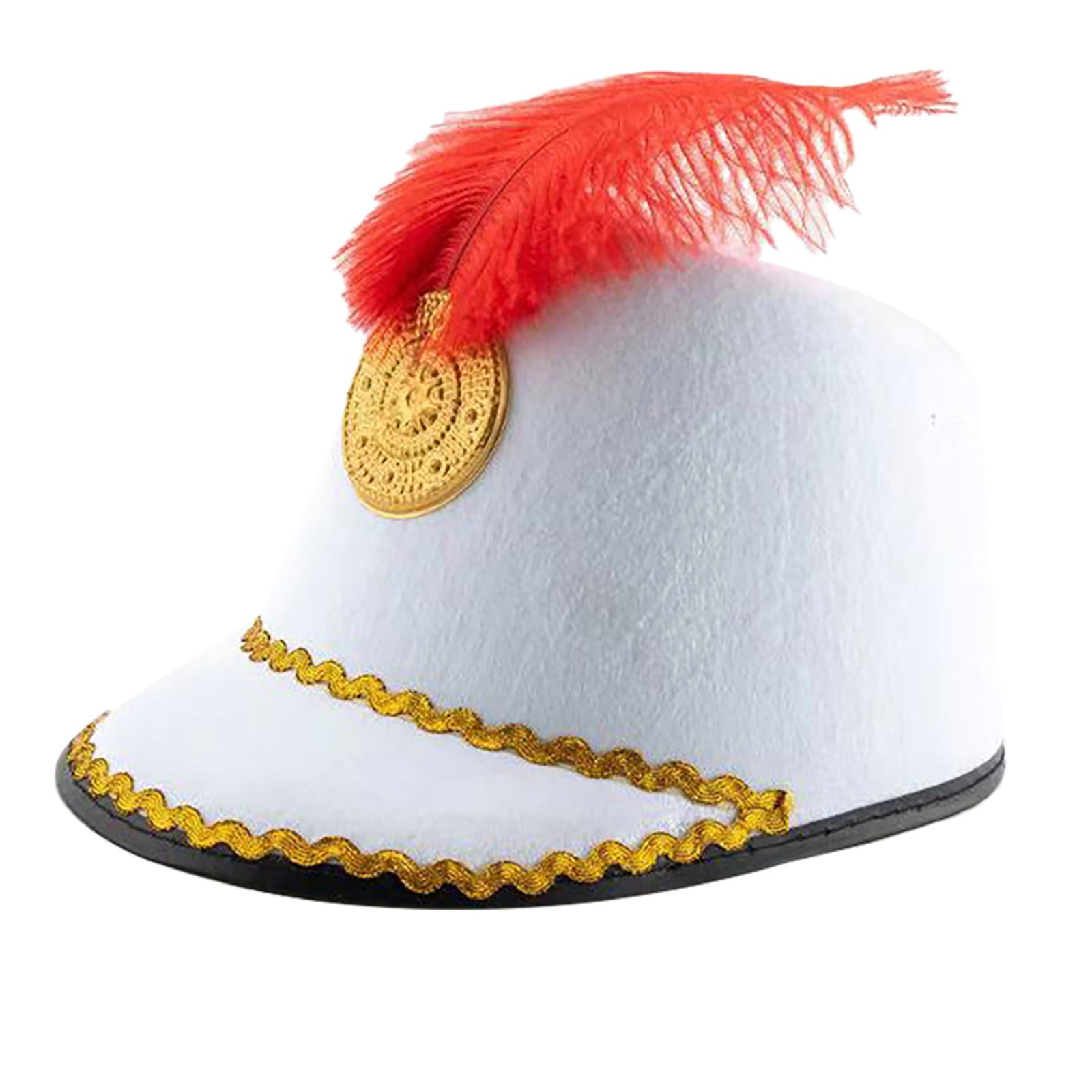 XUEMAO Marching Band Hat With Feather Cos Honor Guard Drum High Top Cap ...