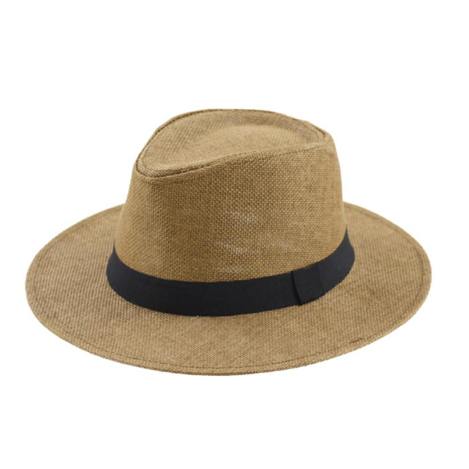 XUEMAO Panama Hats for Women and Men Summer Beach Sun Hat Wide Brim Cap ...