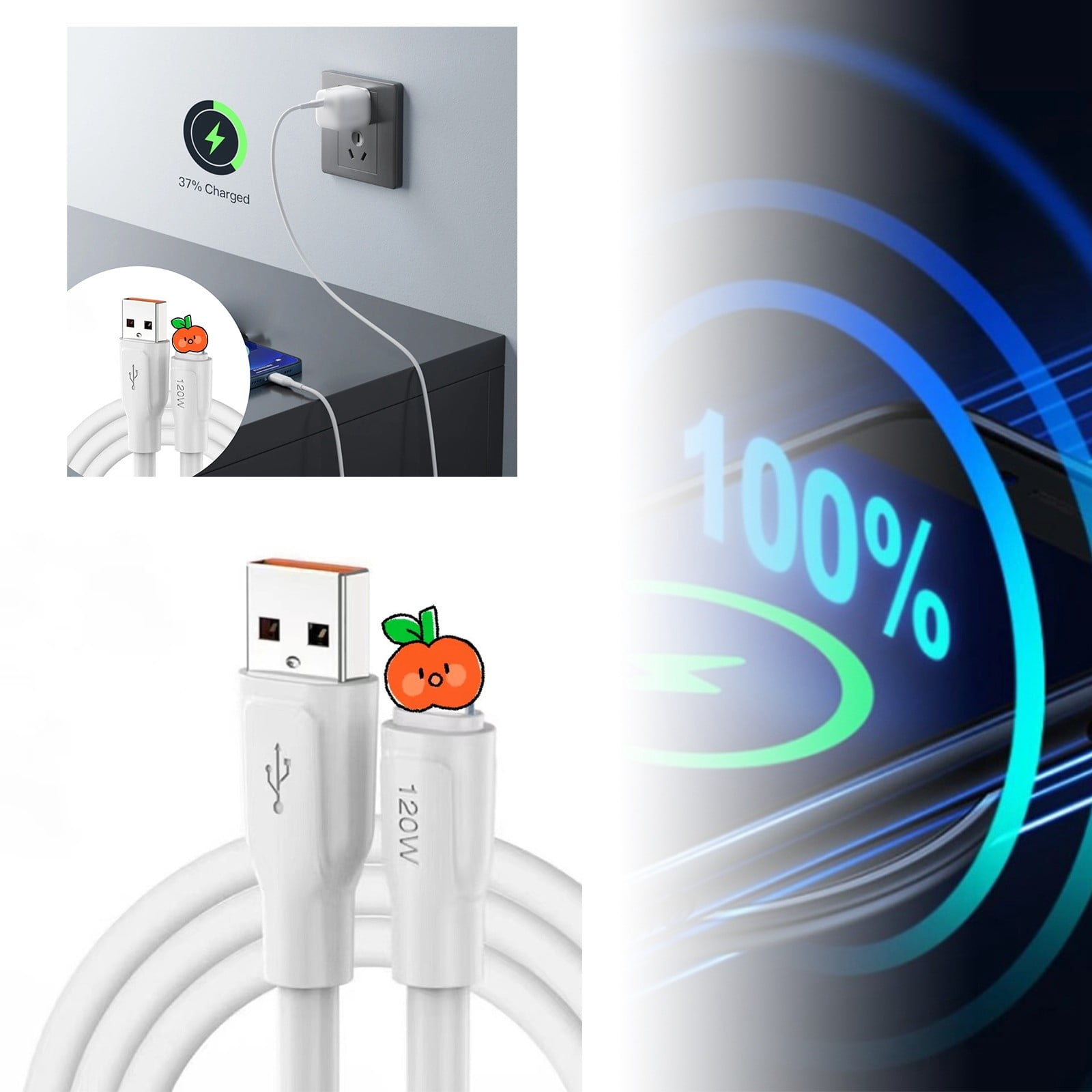 XUEPEARIY 120W 6A Super fast mobile phone charger,USB C fast charger ...