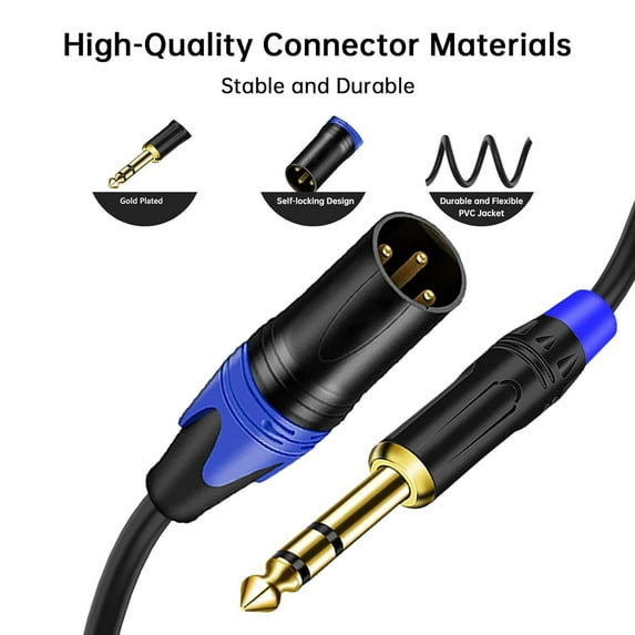 XUERUI-1/4 to DualXLR Cable, 1/4 Inch (6.35mm) TRS to XLR Dual Y ...