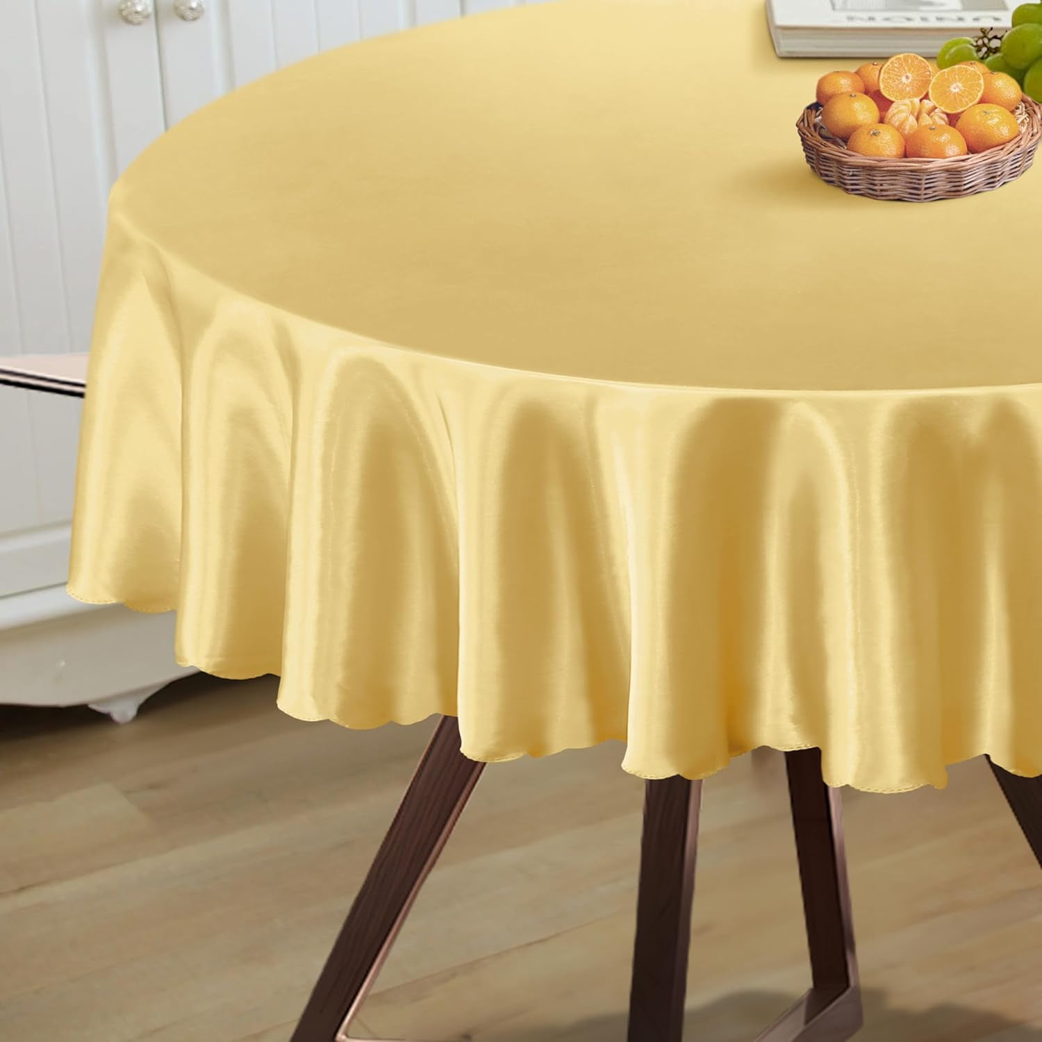 XUERUI-1 Pack 84 Inch / 7ft Round Tablecloth Satin Table Cover ...