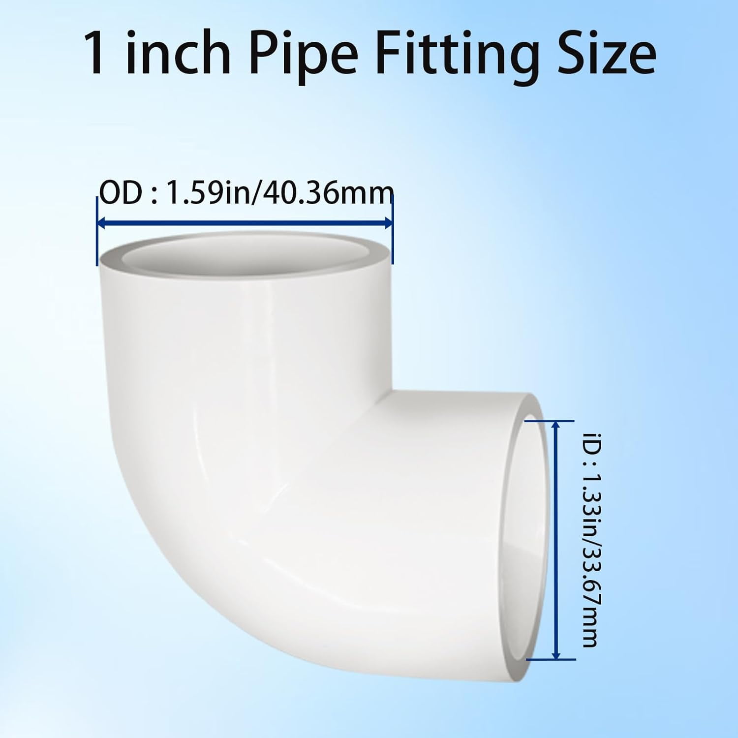 XUERUI-1 inch PVC 90 Degree Elbow Pipe Fitting, 10Pcs 2 Way Right Angle ...