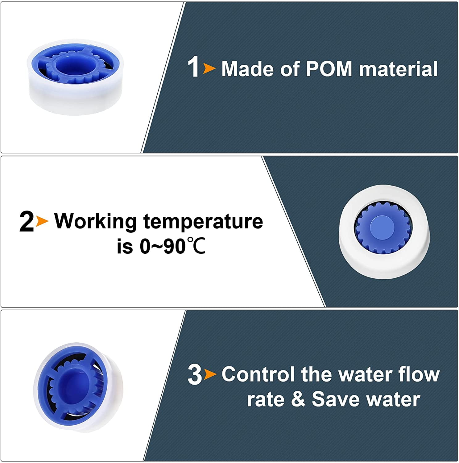 XUERUI-10 Pieces Shower Flow Restrictors Shower Head Flow Reducer Water ...