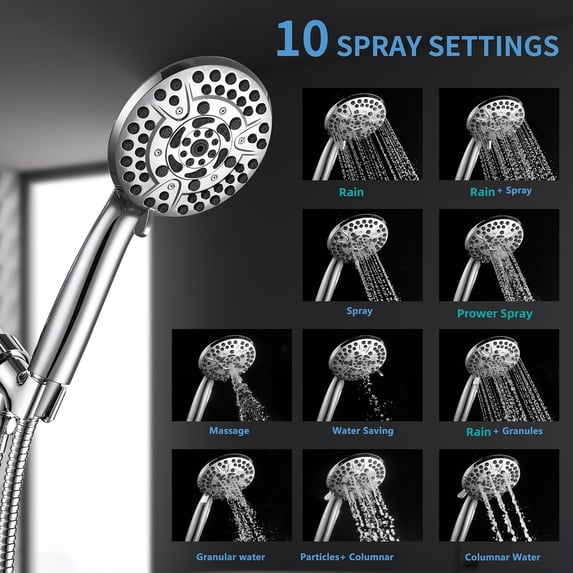 XUERUI-10 Spray Shower Head with Handheld,High Pressure shower heads ...