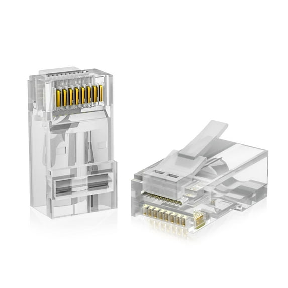 XUERUI-100-Pack RJ45 Cat6 Pass-Through Connectors, Gold-Plated Ethernet ...