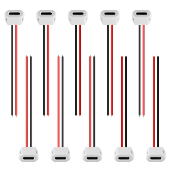 XUERUI-10PCS Type-C Female Chassis Waterproof 2P Solder Wire Type USB C ...