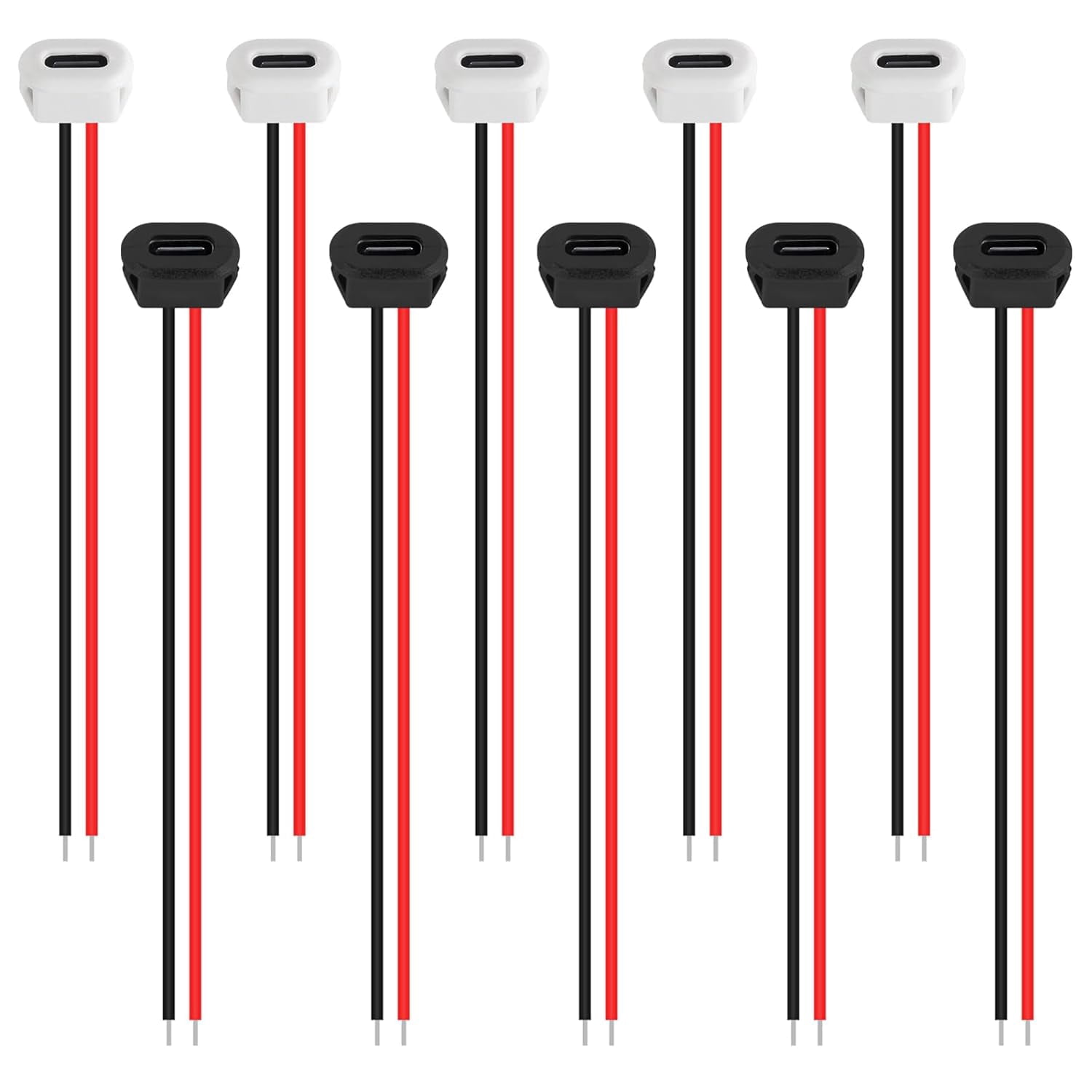 XUERUI-10pcs Type-C Female Chassis Waterproof 2P Solder Wire Type USB C ...