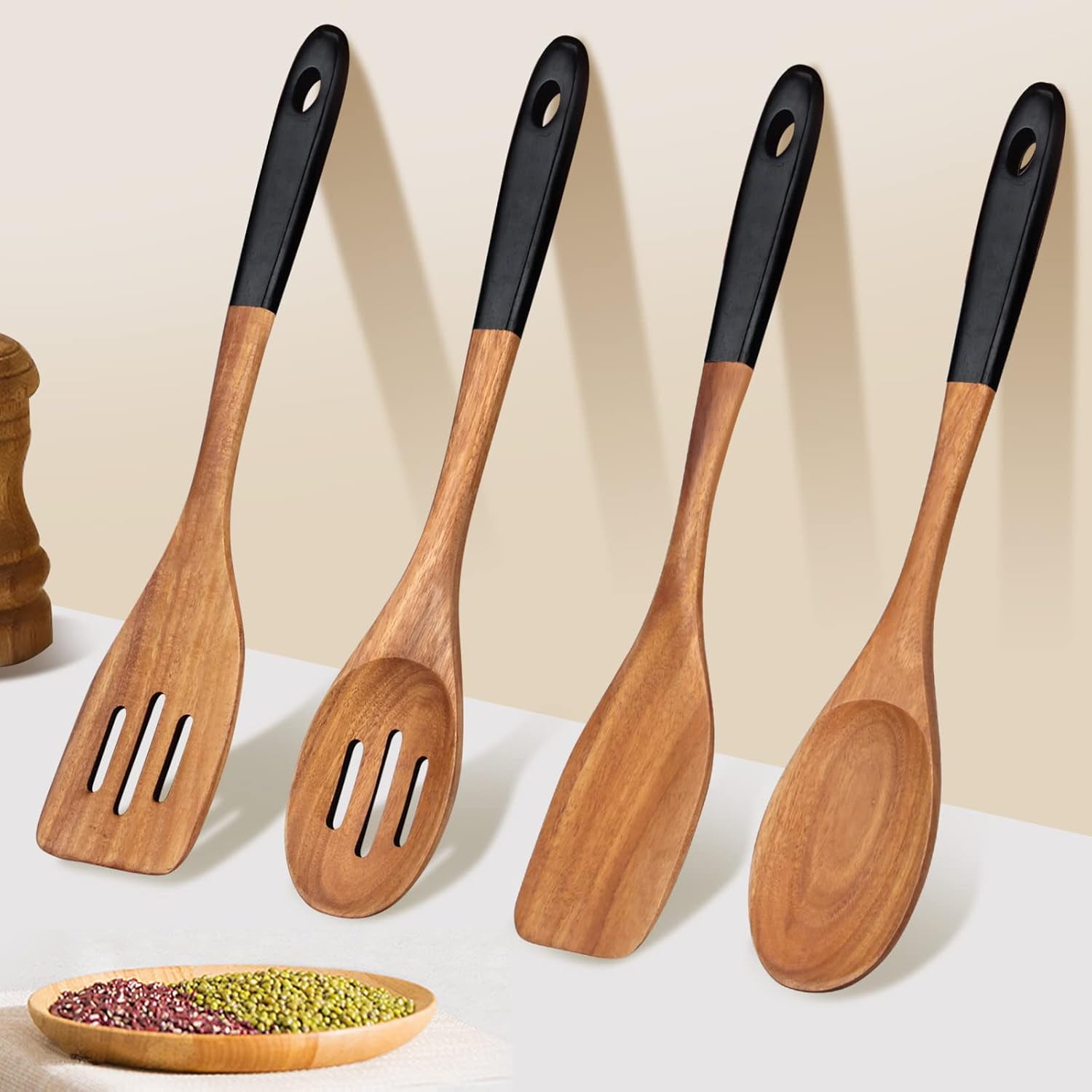 XUERUI-14 Inch Large Wooden Spoons for Cooking Utensils Set Acacia Wood ...