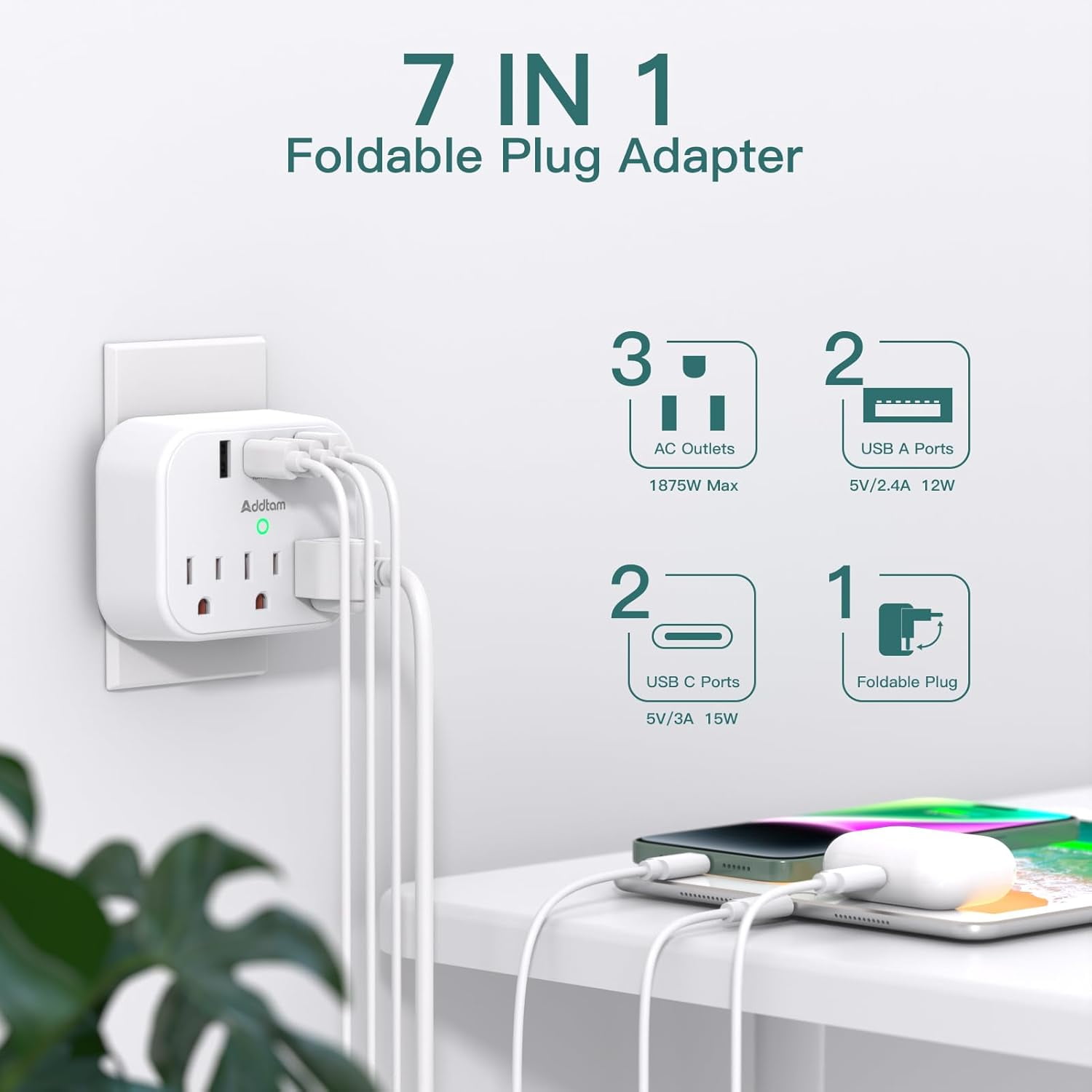 XUERUI-2 Pack Cruise Approved Power Strip, Outlet Extender with 3 ...