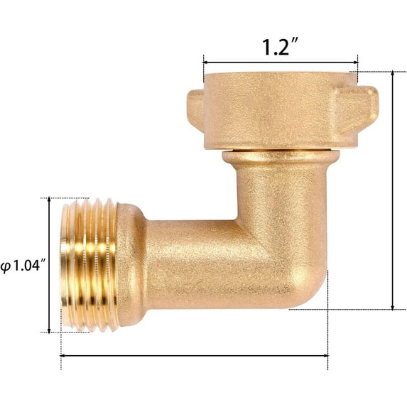 XUERUI-2 Pack Garden Hose Elbow Connector 90 Degree, 3/4" Heavy Duty ...