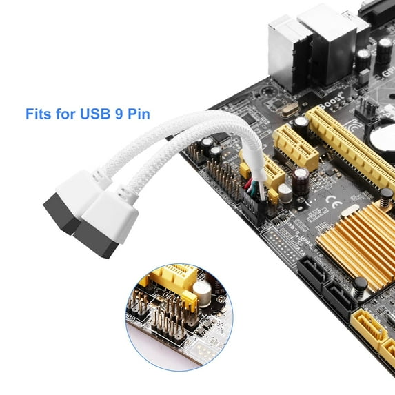 XUERUI-2 Pack Motherboard USB 2.0 9Pin Header Splitter 9 Pin USB 2.0 ...